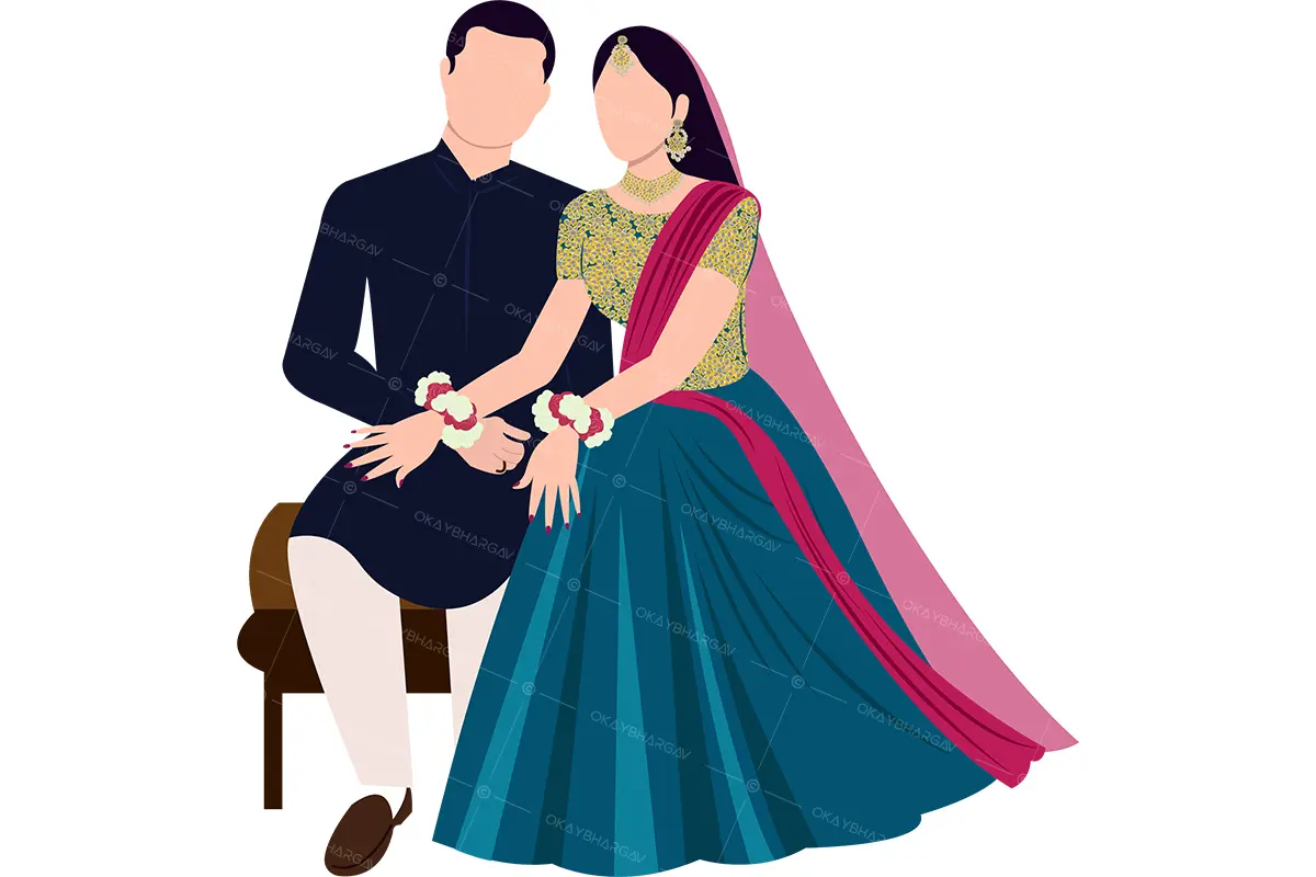 Wedding Couple 22 | Graphic Asset by Okay Bhargav Animation Studio