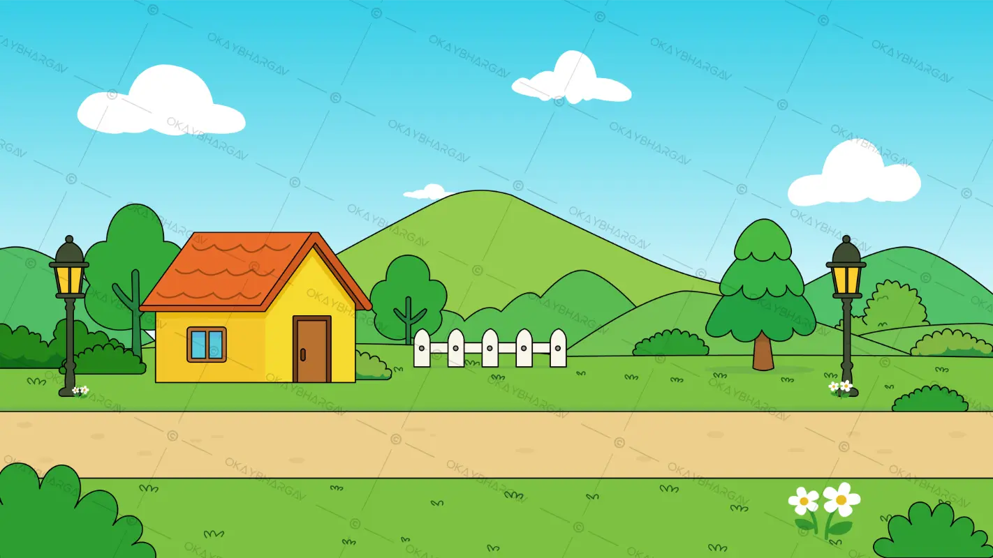 Cartoon Landscape with Trees and Road | Graphic Asset by Okay Bhargav ...
